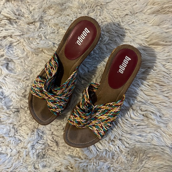 BONGO | Shoes | Vintage Y2k Bongo Multicolor Woven Wedge | Poshmark
